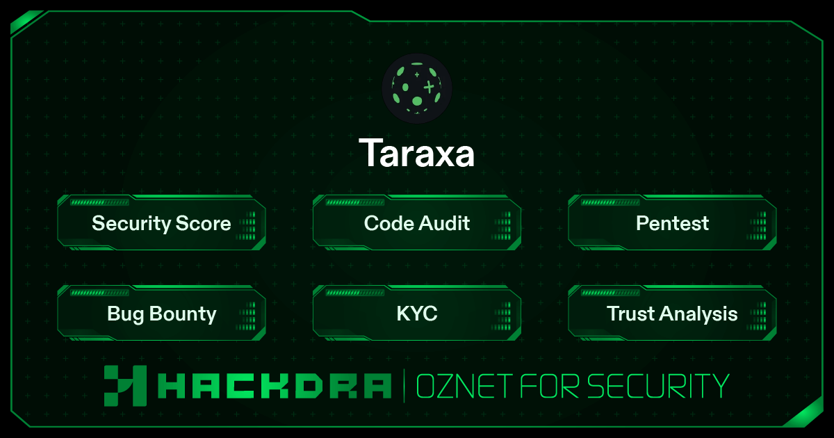 Taraxa — Hackdra Oznet Security Insight